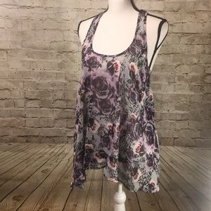 Tramp | Tops | Tramp Floral Racerback Flowy Flower Tank | Poshmark
